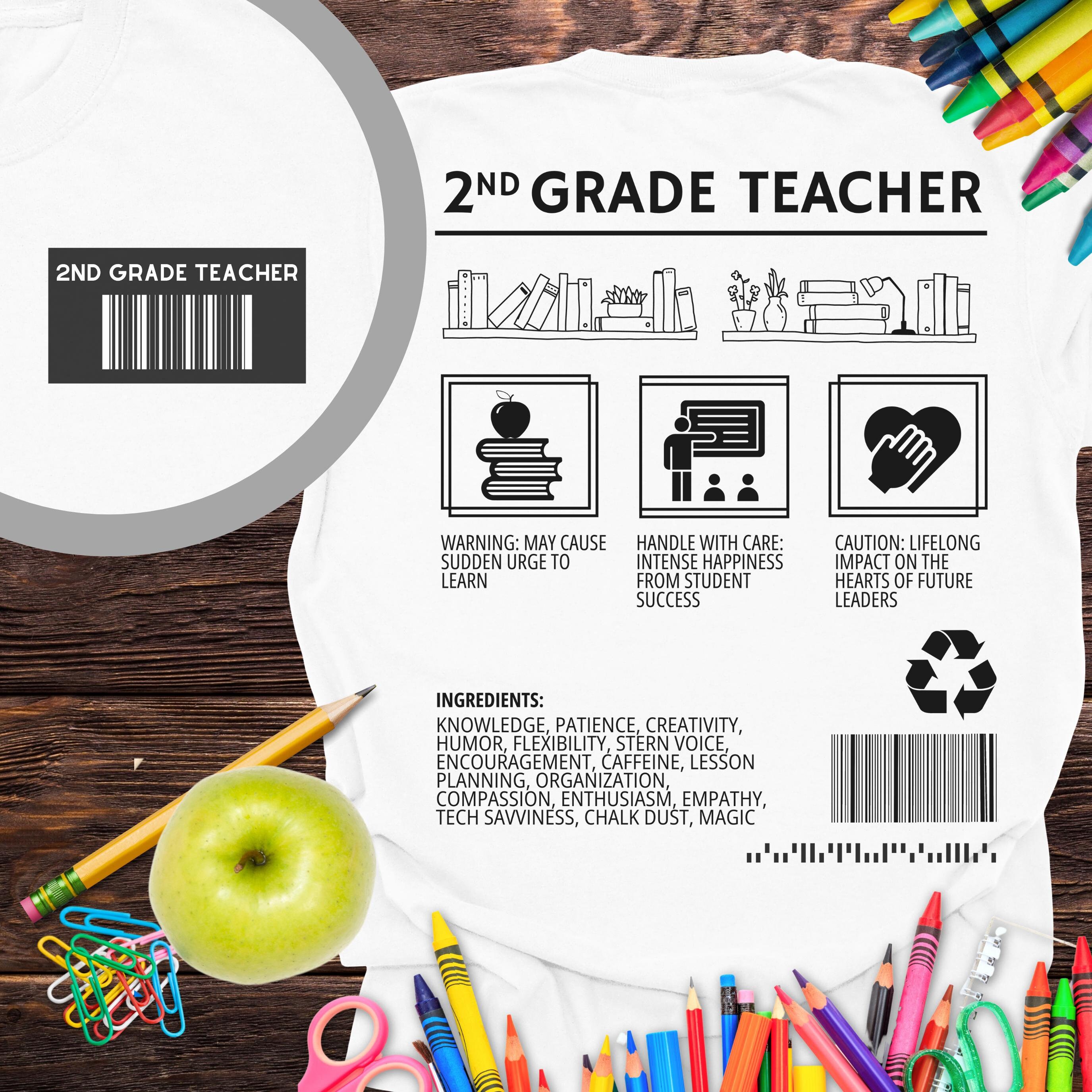 Trendy 2nd Grade Teacher Shirt, Minimalist First Grade Teacher Shirt ...