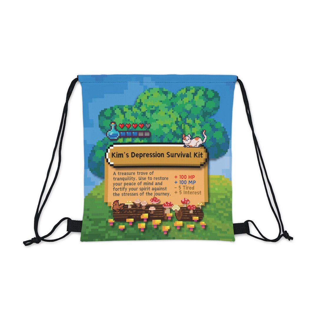 Personalized Depression Mental Health Survival Kit BAG ONLY Drawstring ...