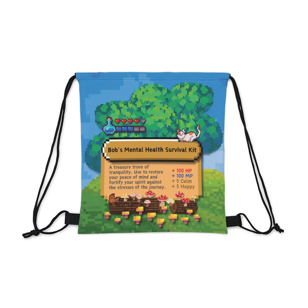 Personalized Mental Health Survival Kit BAG ONLY Drawstring Bag Self ...