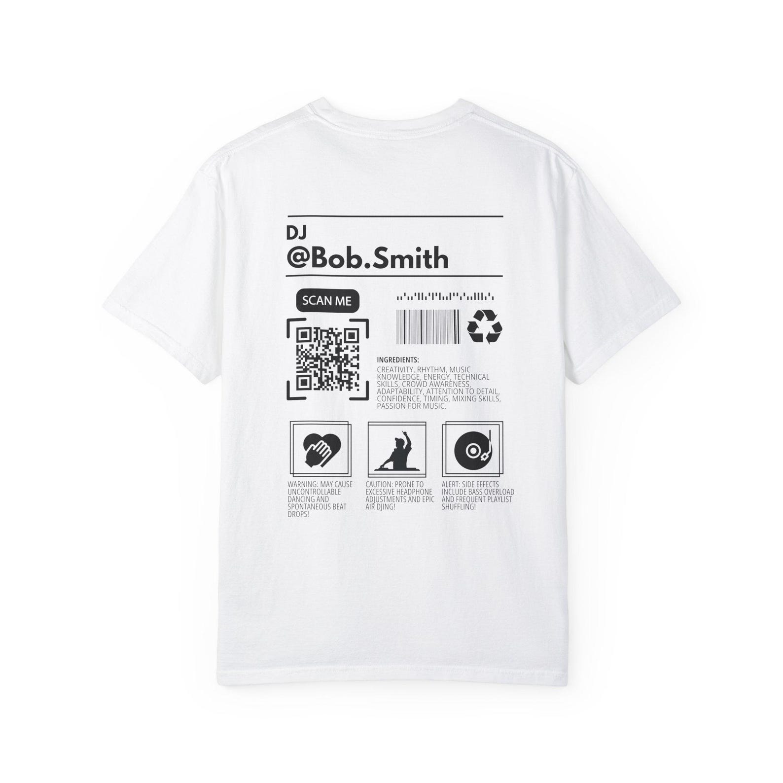 Personalized DJ Shirt: Custom QR Code, Comfort Colors Tee - Etsy