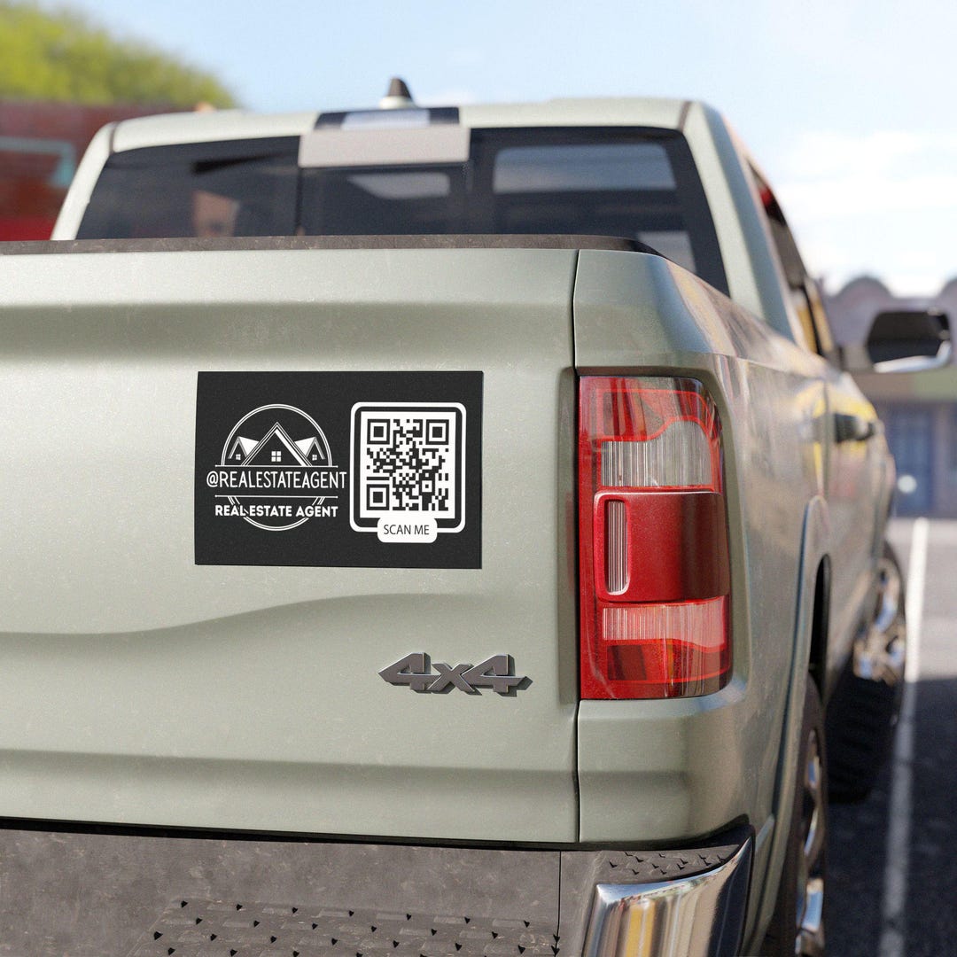 Custom Real Estate Agent QR Code Car Magnet: Personalized Realtor ...