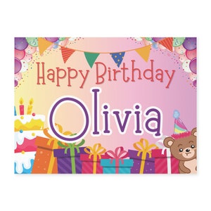 Personalized Kids Birthday Yard Sign Happy Birthday Sign Birthday Yard ...