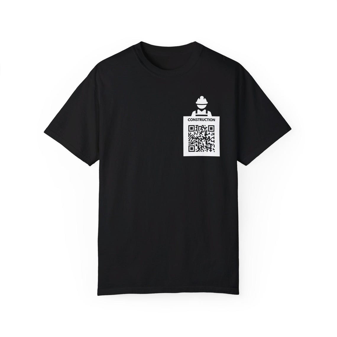 Custom QR Code Construction Worker T-shirt, Small Business Work Crew ...