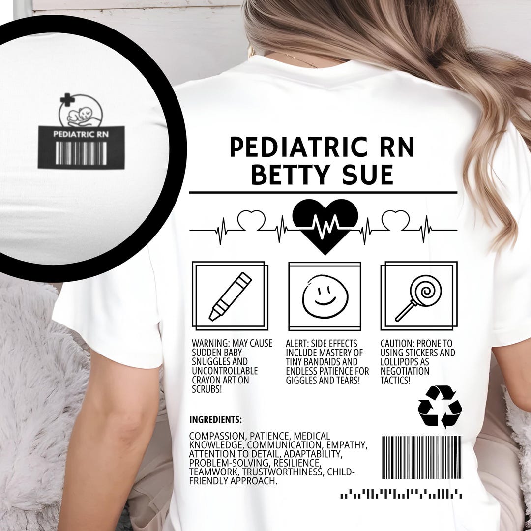 Pediatric RN Unisex Garment-dyed T-shirt, Custom Nurse Tee for ...