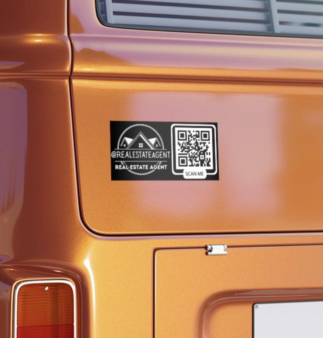 Custom Real Estate Agent QR Code Bumper Sticker: Realtor Marketing - Etsy