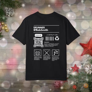 Drummer Custom T-shirt, QR Code Drummer Shirt, Drummer Tshirt, Drummer ...