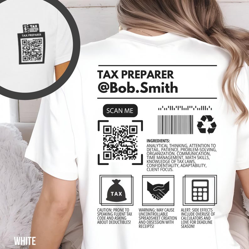 Custom QR Code Tax Preparer T-shirt, Comfort Colors - Etsy