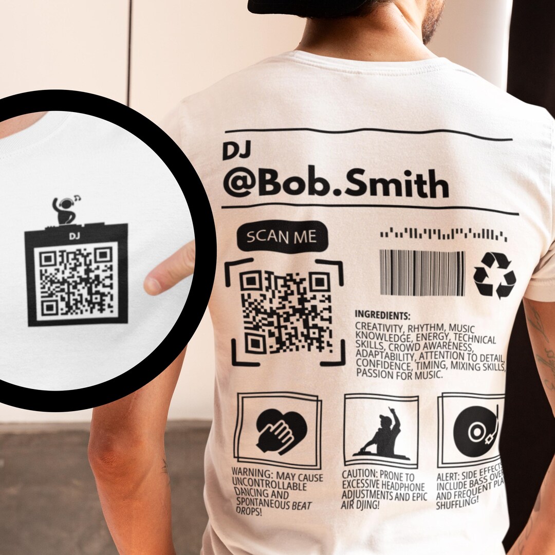 Personalized DJ Shirt: Custom QR Code, Comfort Colors Tee - Etsy