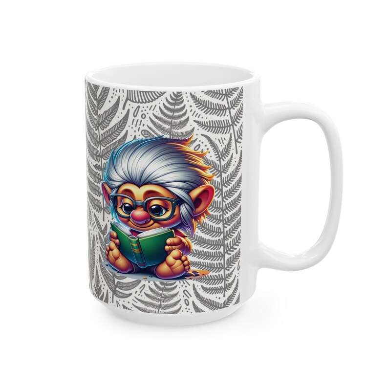 Cute Kawaii Troll Reading Book Coffee Mug Bookish Gifts Booktok ...