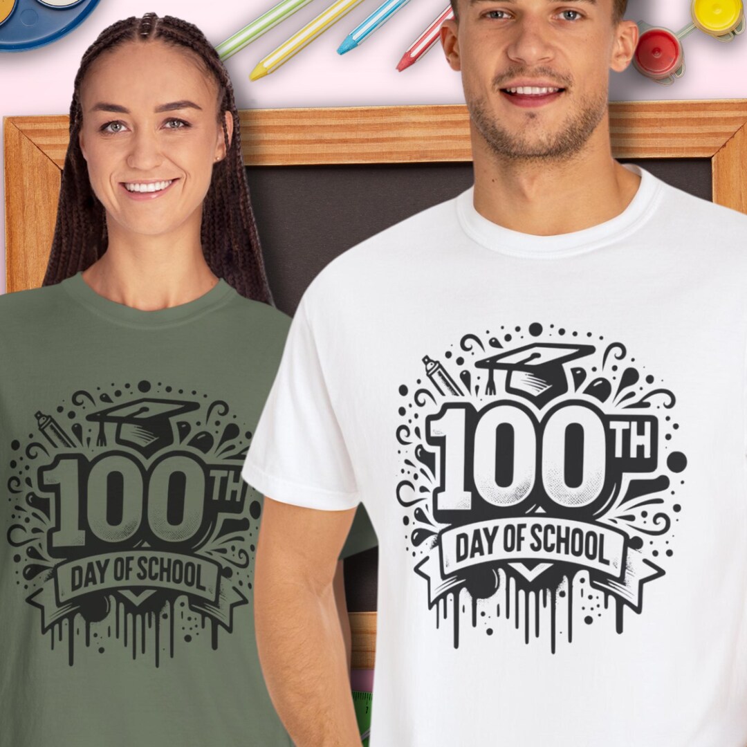 100th Day of School Unisex T-shirt, Hundredth Day Tee, Teacher Student ...