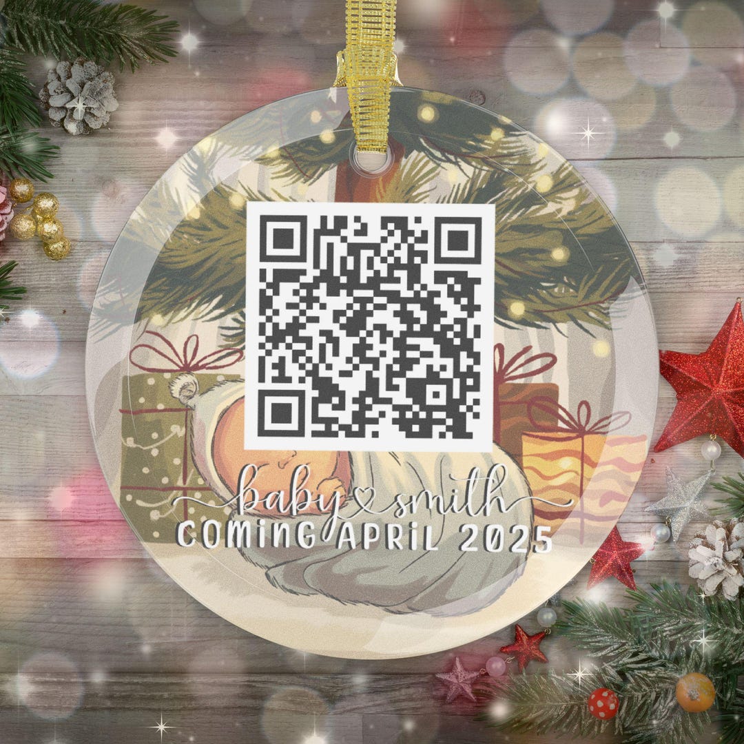 Unique Ultrasound QR Code Ornament, New Baby Christmas Ornaments ...