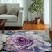 Area Rug With English Roses Watercolor Art: Modern Floral Indoor ...