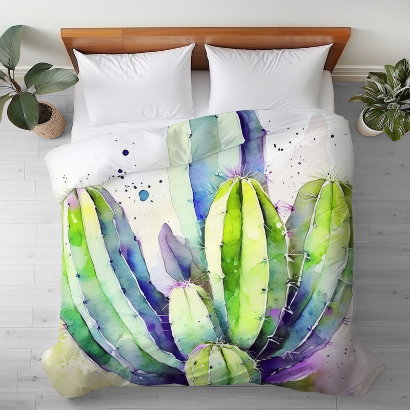 Cactus Bedding Queen - Etsy