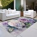 Area Rug With English Roses Watercolor Art: Modern Floral Indoor ...
