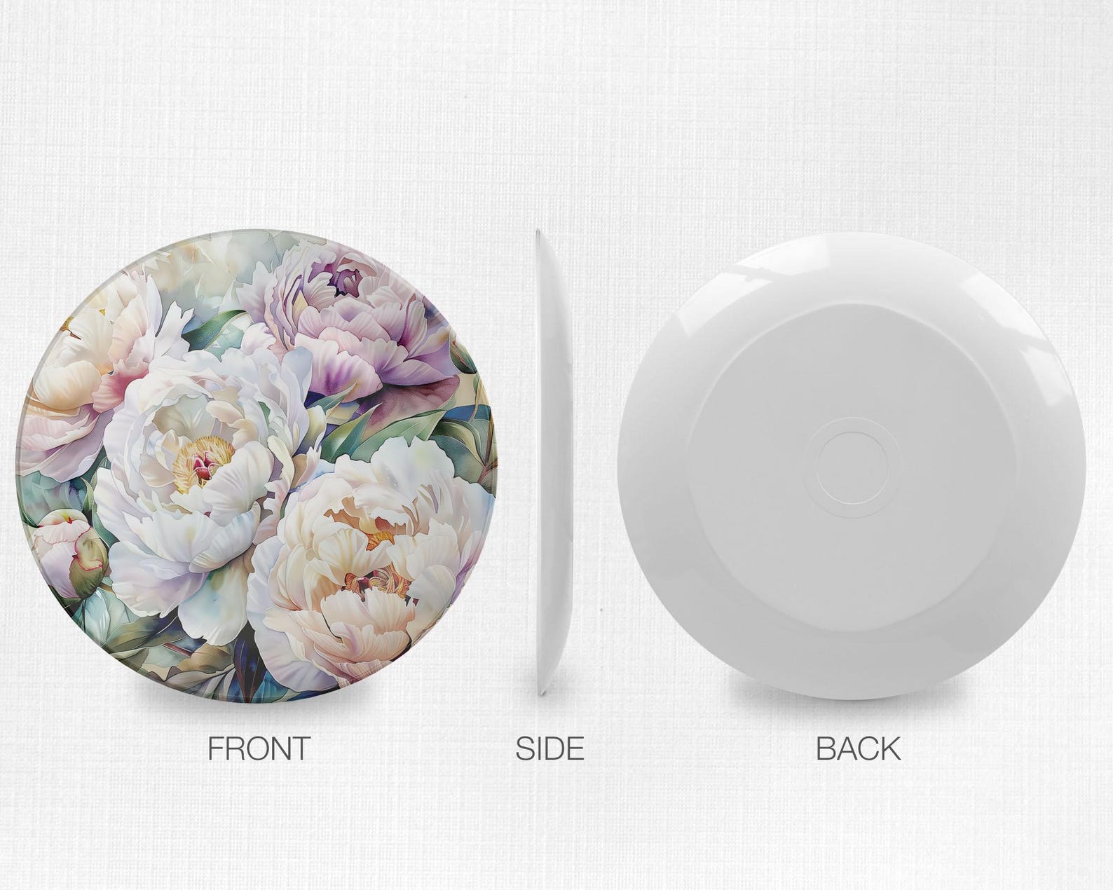 Plate With Peonies Watercolor Art, Unbreakable Indoor/outdoor ...