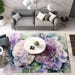 Area Rug With English Roses Watercolor Art: Modern Floral Indoor ...