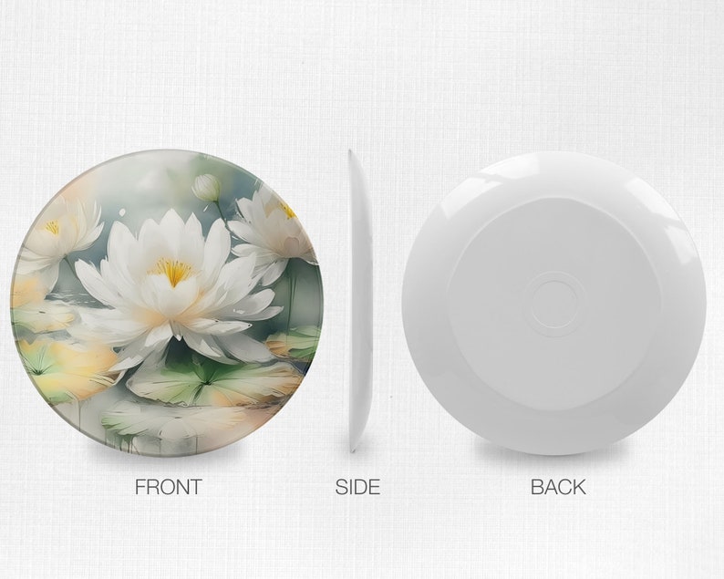 Plate With Water Lilies Watercolor Art, Unbreakable Indoor/outdoor ...