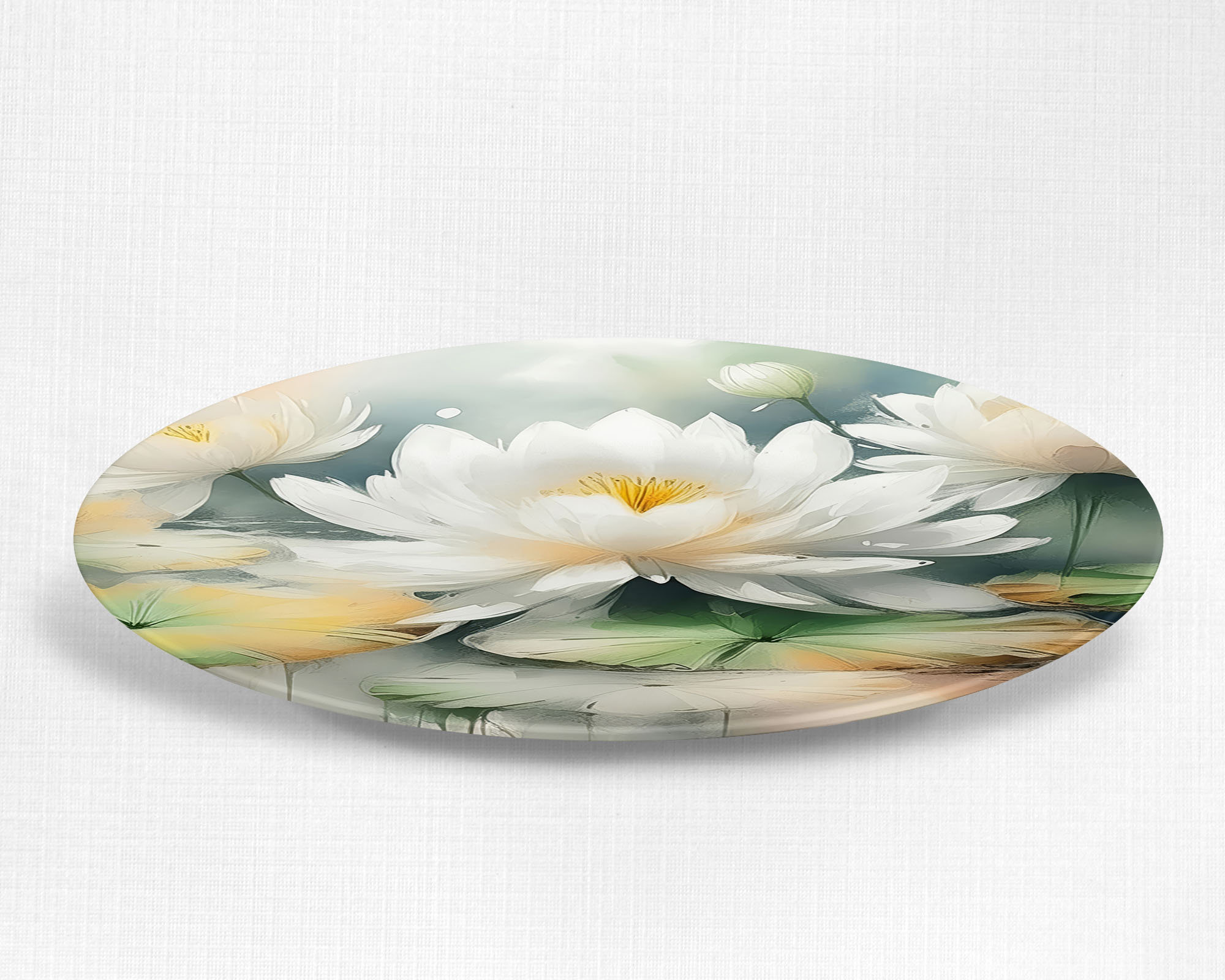 Plate With Water Lilies Watercolor Art, Unbreakable Indoor/outdoor ...