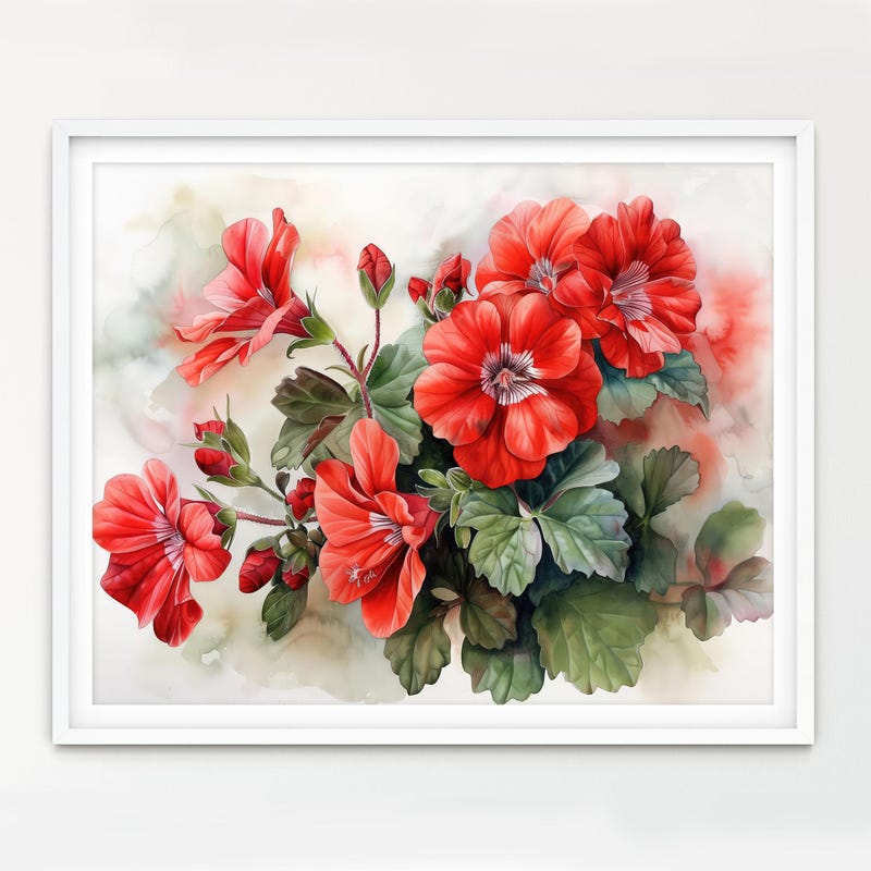 Geranium Painting - Etsy
