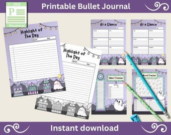 Spooky Carnival Printable Bullet Journal - Digital Download - Etsy