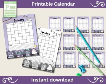Spooky Carnival Printable Calendar - Digital Download - Etsy