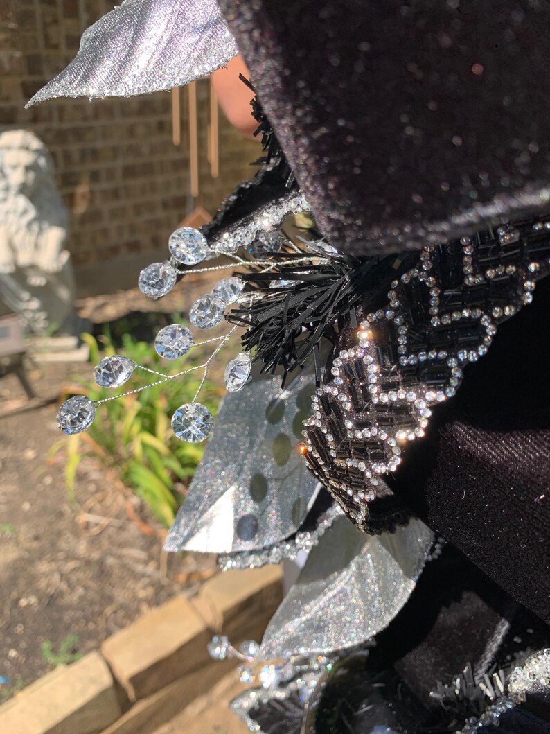 Elegant Black and Silver Christmas Swag, Luxury Black Swan Christmas ...
