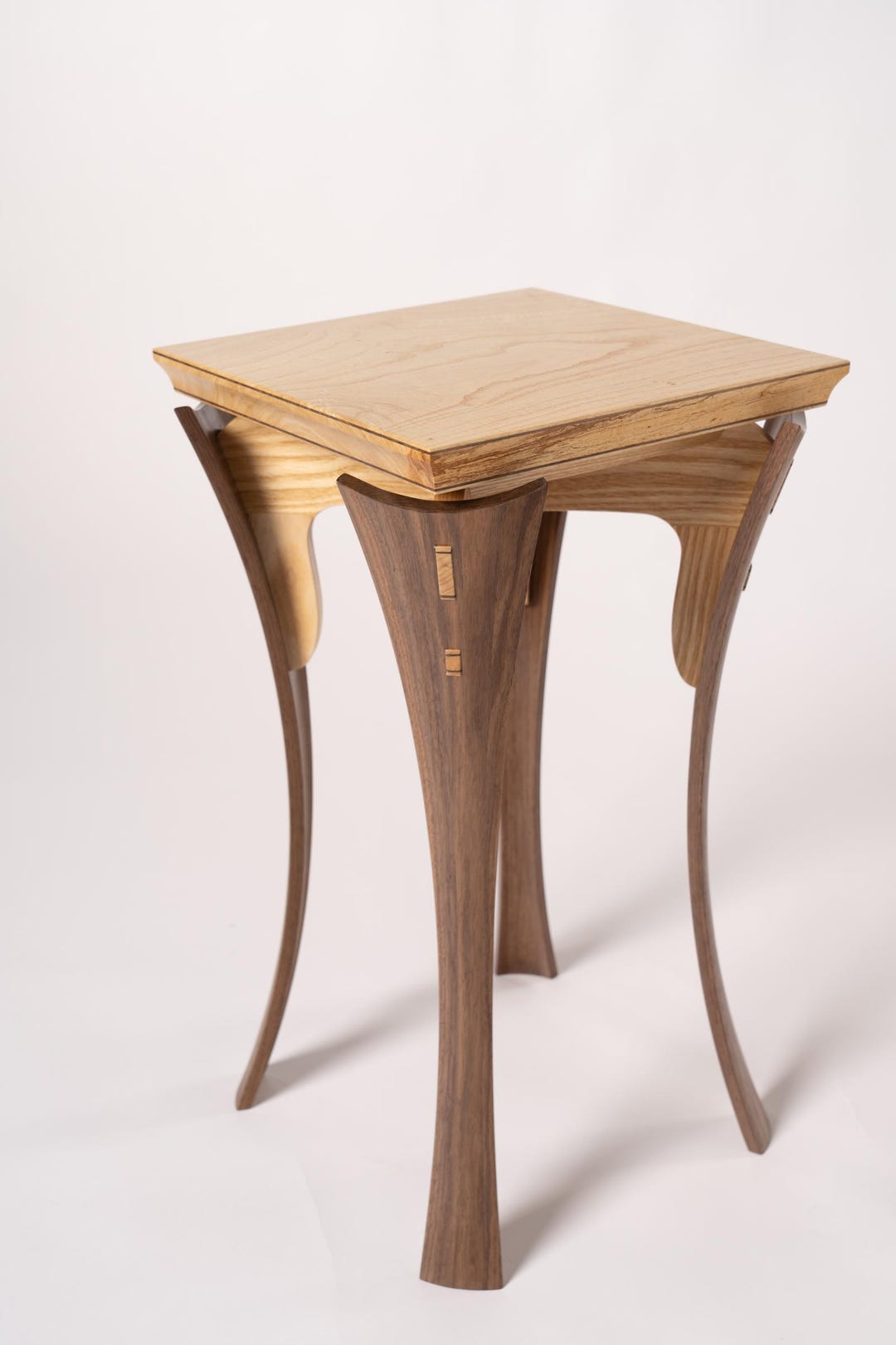 Hand Crafted Ash and Walnut Pedestal End Table - Etsy