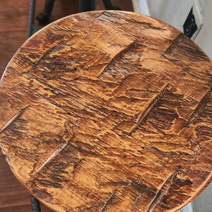 Rustic Hand Hewn Cast Iron Bar Stool - Etsy