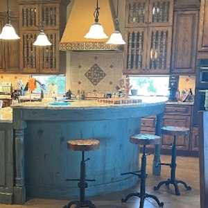 Rustic Hand Hewn Cast Iron Bar Stool - Etsy