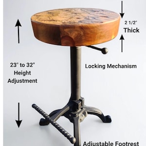 Rustic Hand Hewn Cast Iron Bar Stool - Etsy
