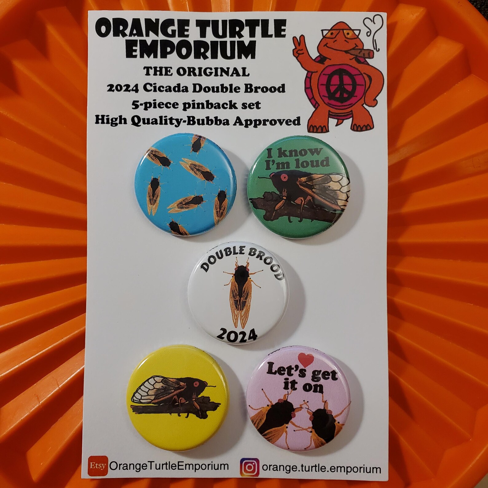 Cicada Pinbacks 5-piece Set | 2024 Cicadas | Funny Cicadas | Cicada Art ...