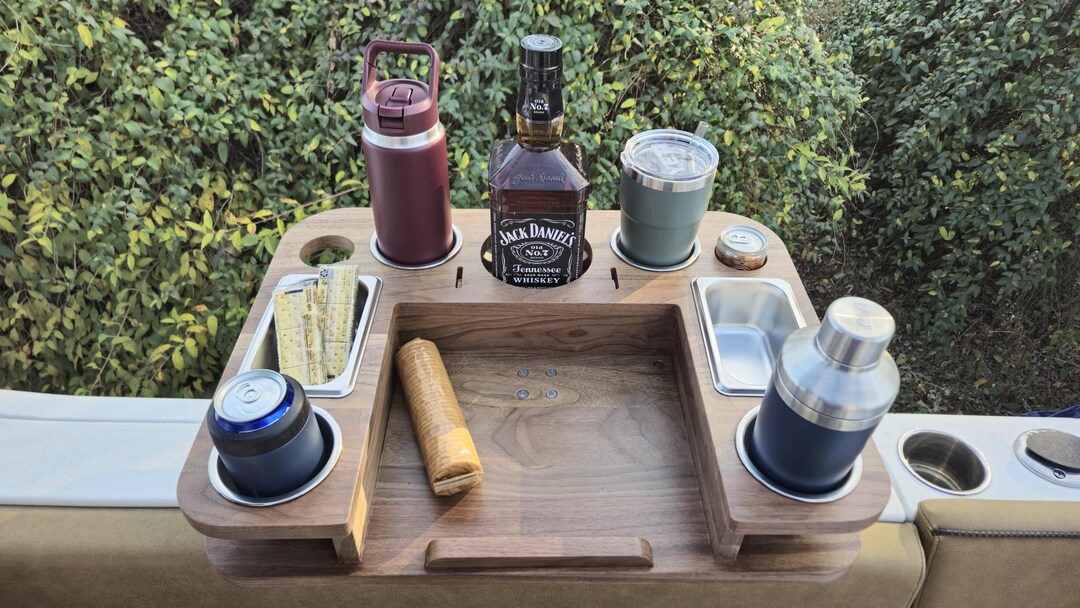 Handcrafted American Black Walnut Boat Bar Table With Marine-grade ...