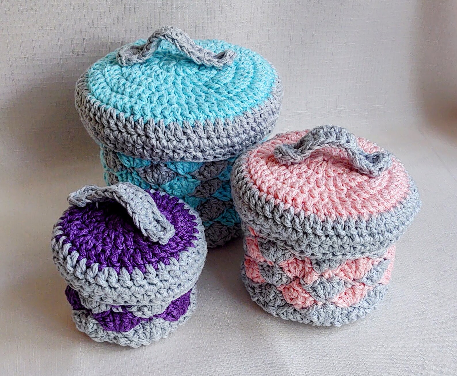 Crochet Pattern 3-in-1 Storage Boxes With Lids - Etsy