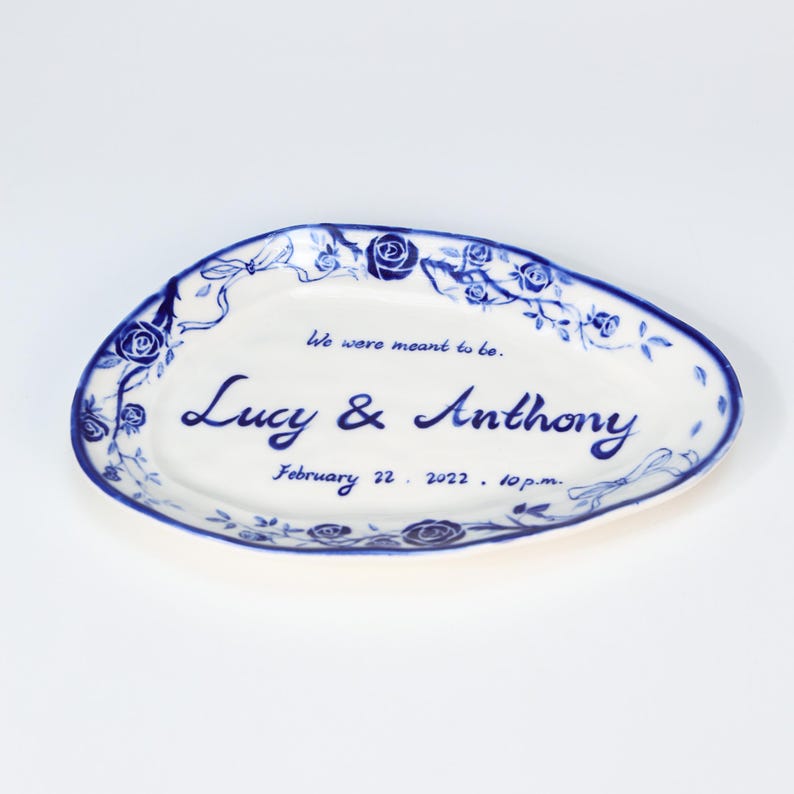 Custom Wedding Decorative Plate Personalized Bride and Groom Happy ...