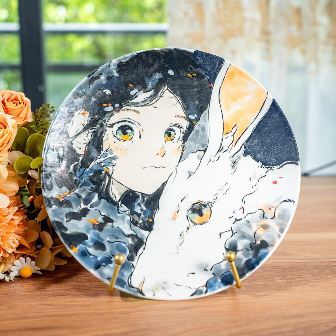 Personalized Serving Plate Anime Portrait From Photo Custom Watercolor ...