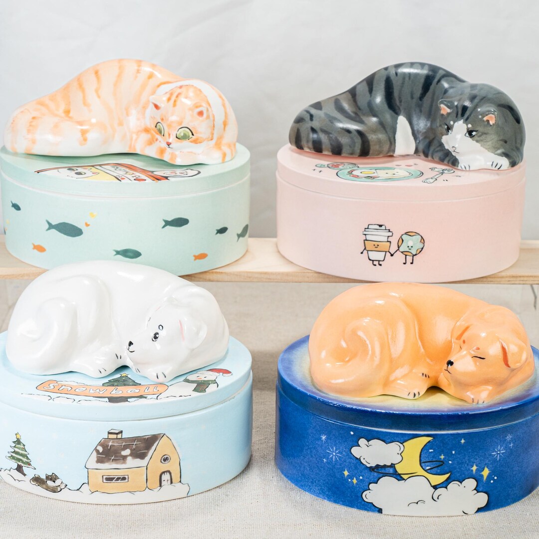 Custom Pet Memorial Urn, Custom Handcrafted Pet Figure Urn for Ashes ...