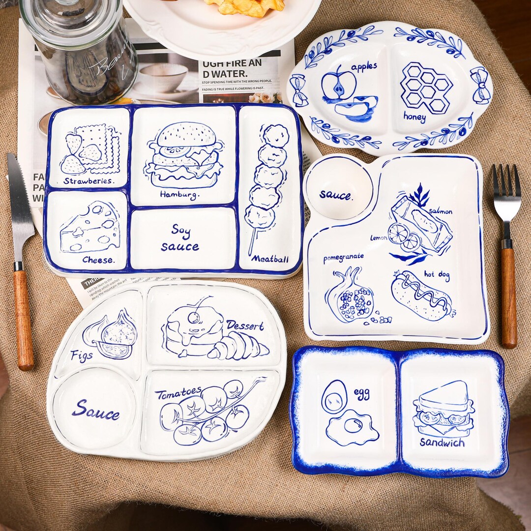 Custom Lunch Snack Tray Personalized Handpainted Special Snack Plate ...