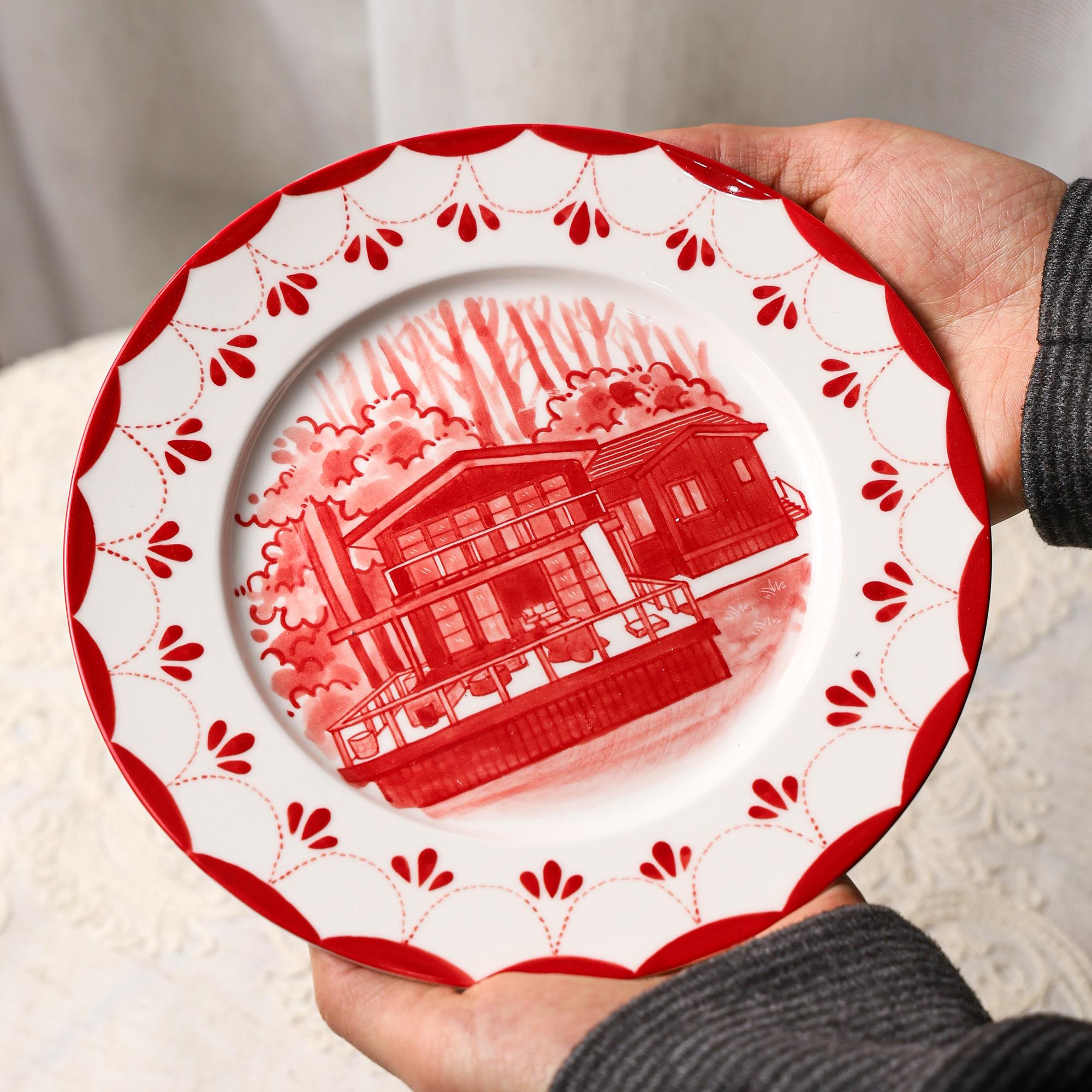 Custom House Ceramic Plate Personalized Handpainted Home Keepsake ...