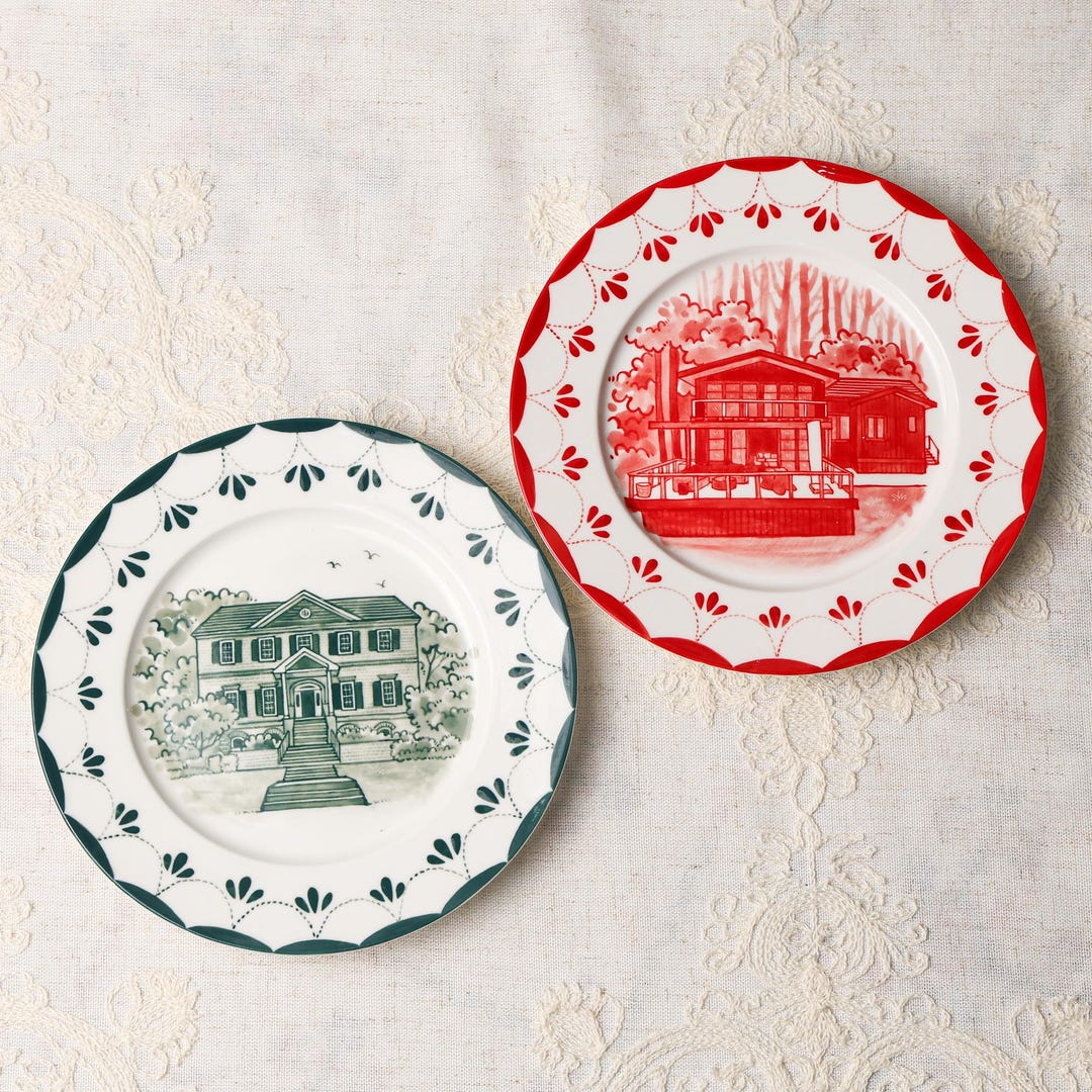 Custom House Ceramic Plate Personalized Handpainted Home Keepsake ...