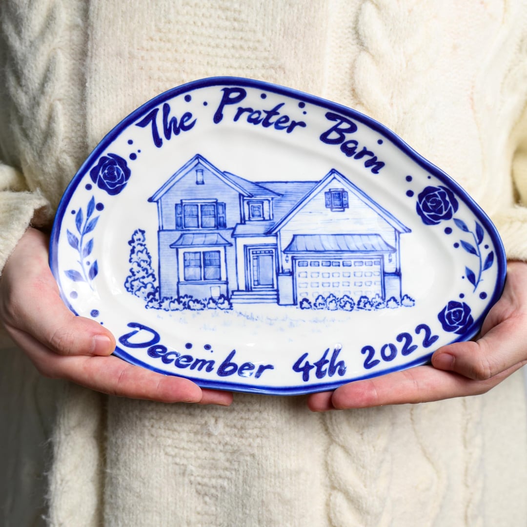 9 Sizes Custom House Plate Personalized Ceramic Handpainted Home ...
