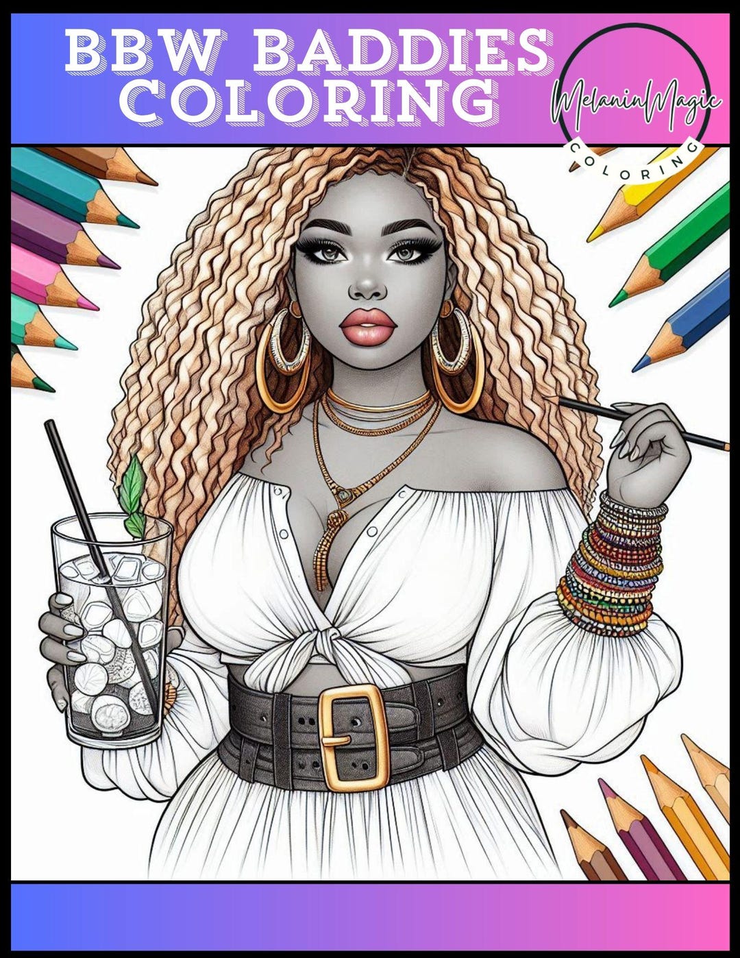 BBW Baddies Coloring Book, Melanin Coloring, Black Girls Coloring Book ...