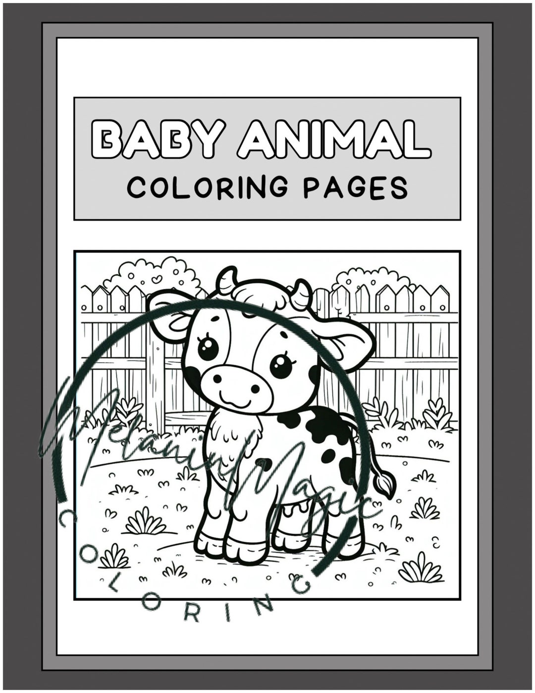 Kids Baby Animals Coloring Book, Adorable Animals Toddler Coloring ...