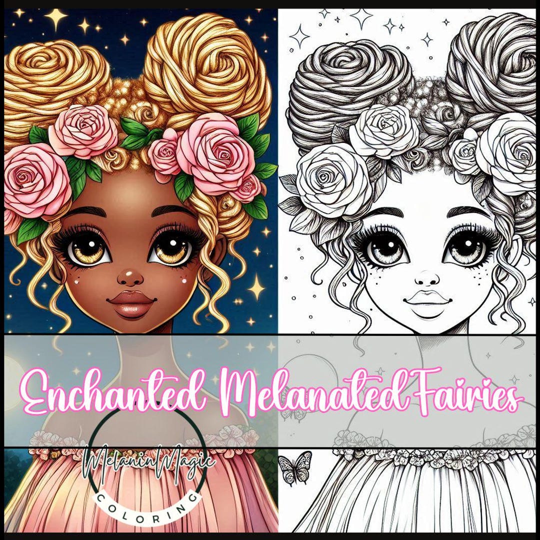 Enchanted Melanated Fairies Coloring, All-ages Coloring Book, Black Art ...