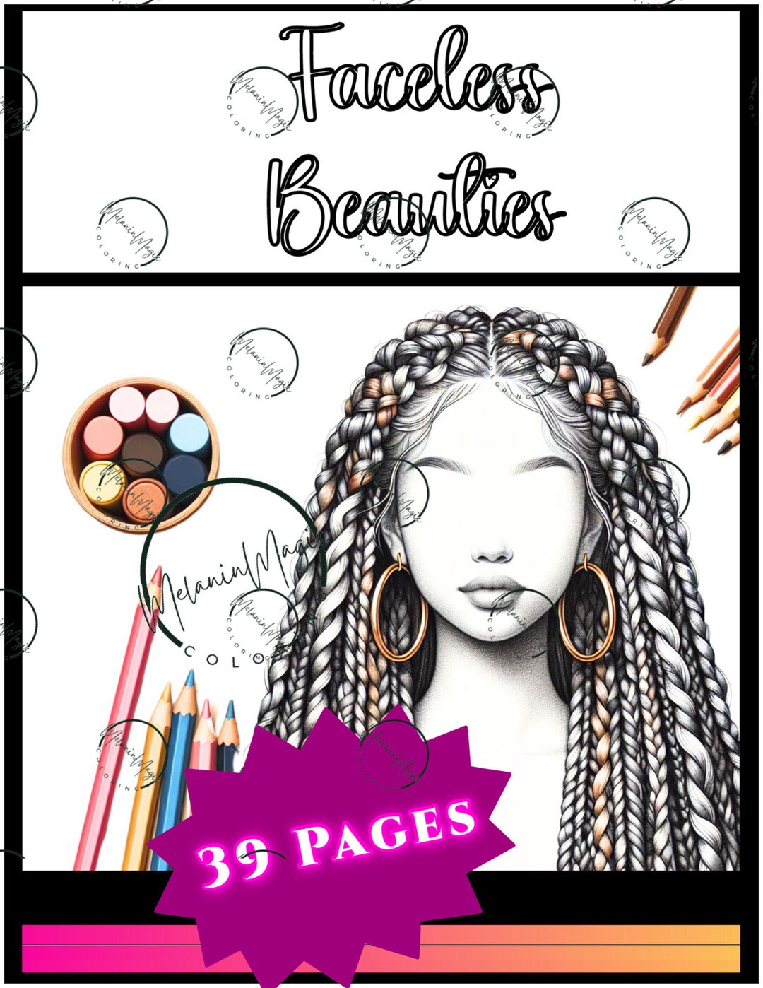 Faceless Beauties Coloring, All-ages Coloring Book, Faceless Art for ...