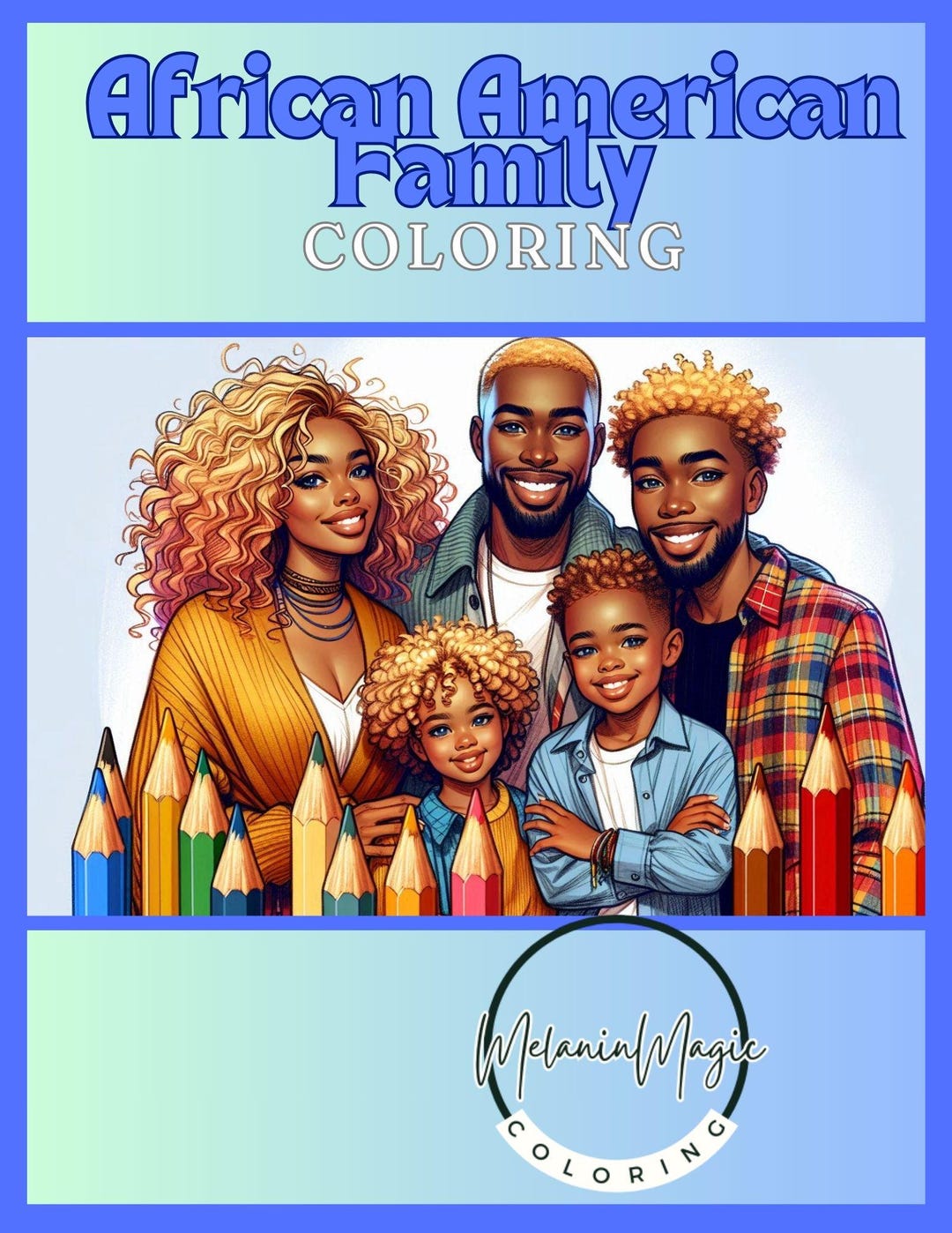 African American Family Coloring, All-ages Coloring Book, Black Art for ...