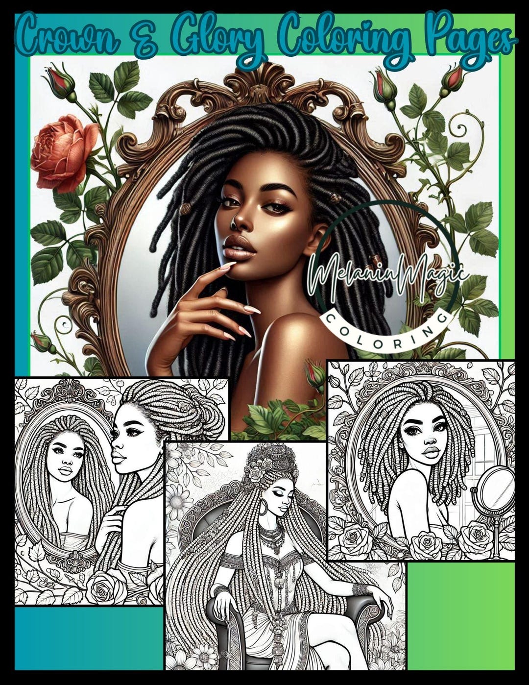 Crown and Glory Coloring Pages, Crown and Glory Melanin Coloring, Black ...