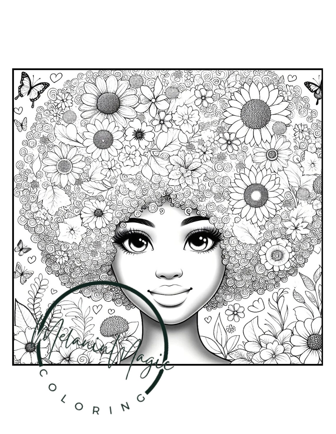 Little Black Girls Coloring Pages, Digital Coloring Book, Melanin ...