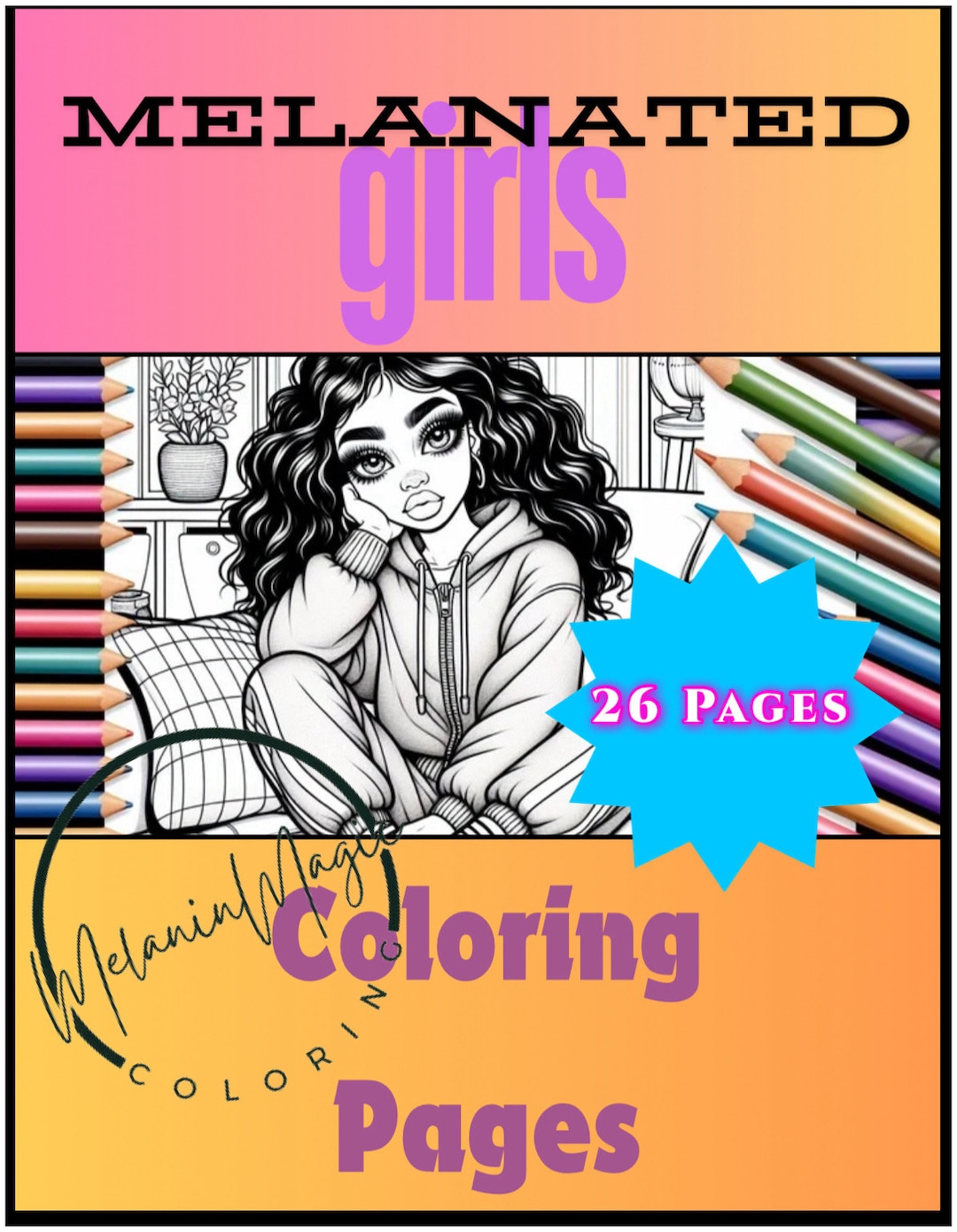 Melanated Girls Coloring, All-ages Coloring Book, Black Art for ...