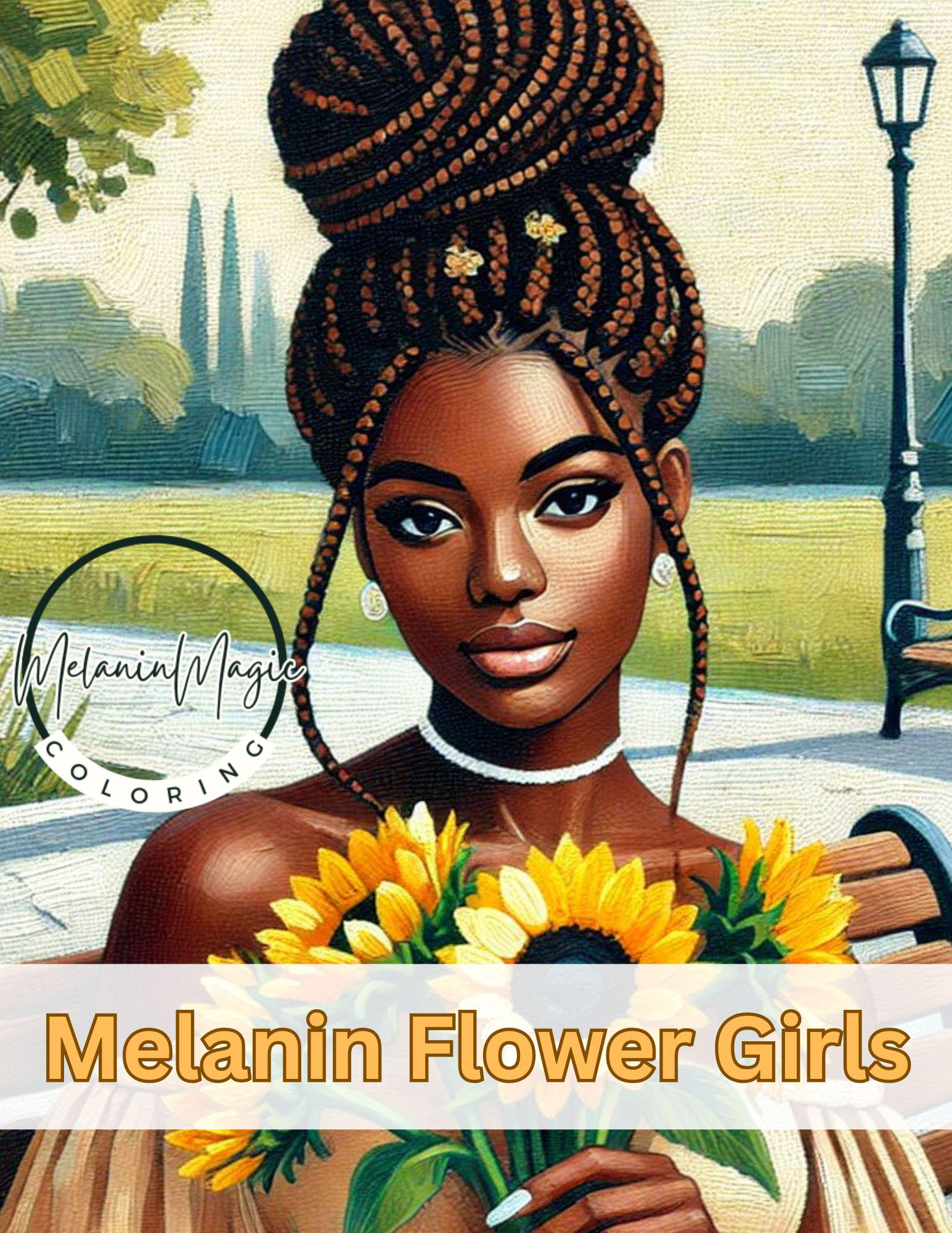 Melanin Flower Girls Coloring Pages, Melanin Flower Girls Melanin ...