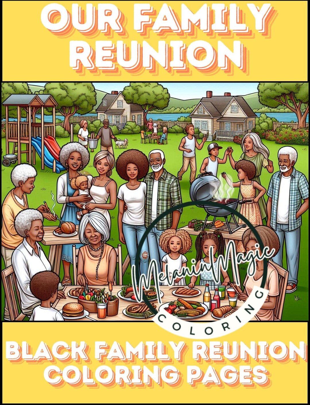 Black Family Reunion Coloring Book - Etsy